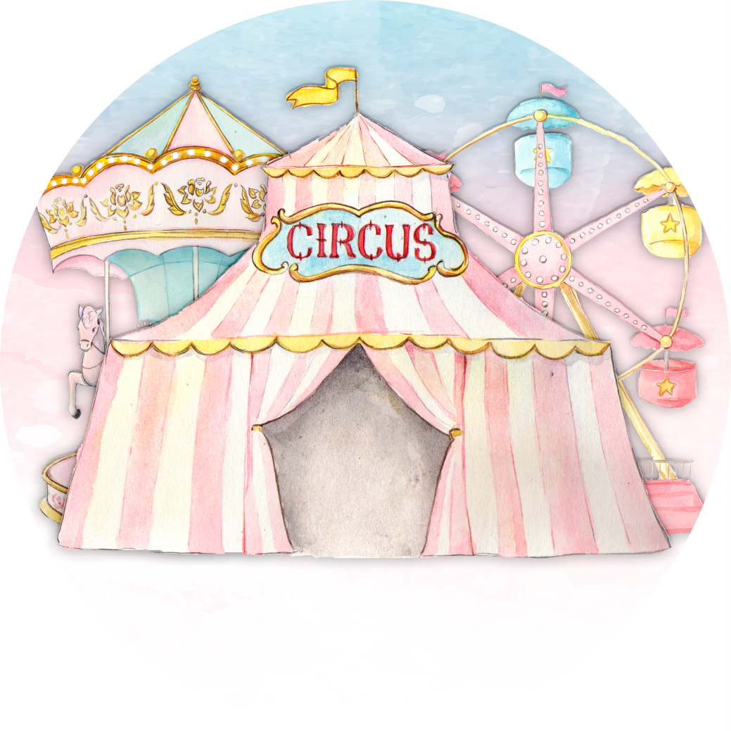 Painel Redondo 1,50 Circo Rosa | Genial Mix