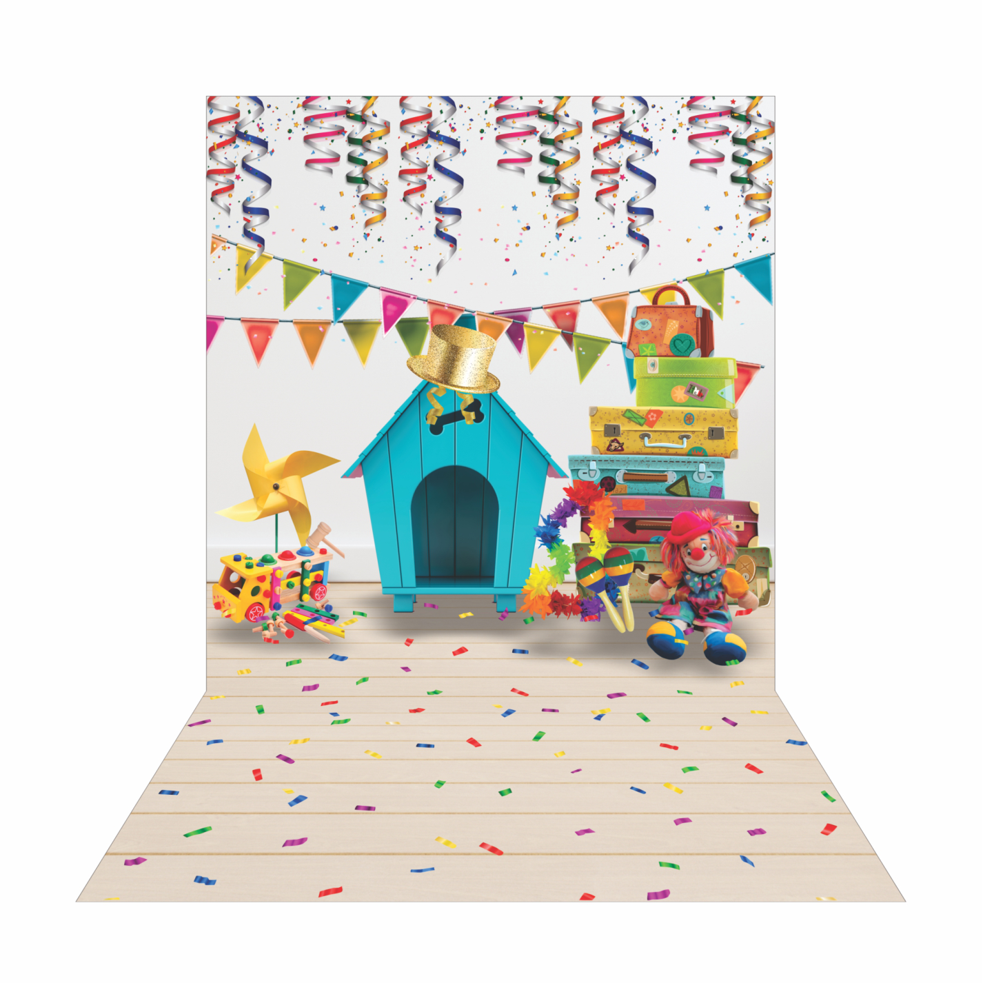 Fundo Fotográfico Pet Shop Carnaval 1,20 X 1,70 M Tecido Sublimado 3d | Genial Mix