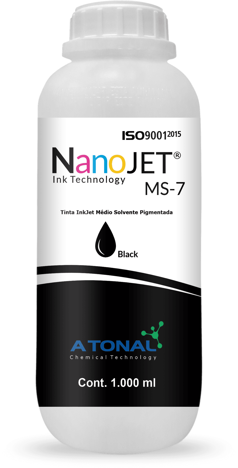 TINTA SOLVENTE NanoJet MS-7 - BLACK 1L | Loja NanoJet