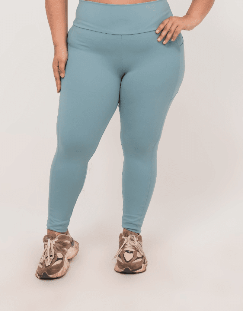 Calça Legging Rec/ Bol Plus Cinza | MAHARI
