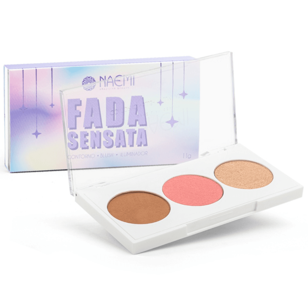 Paleta de Contorno Blush e Iluminador Trio Fada Sensata Naemi Beauty ...