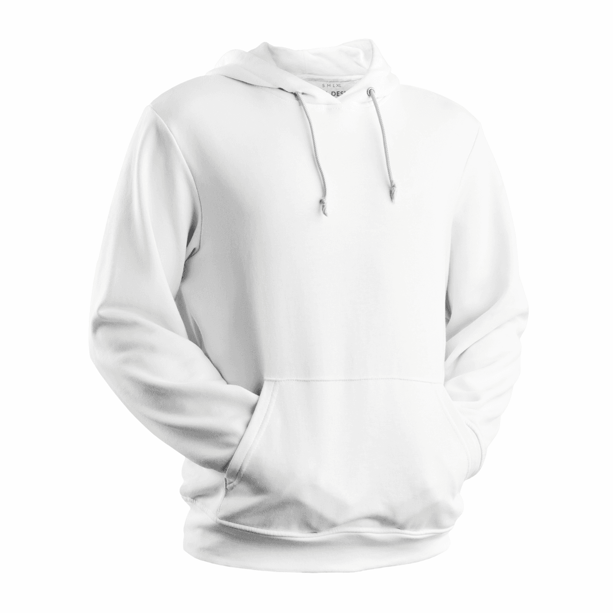 Blusa Moletom Canguru Lisa Premium Slim Algodão Mácio Branco | MOLETOM SHOP