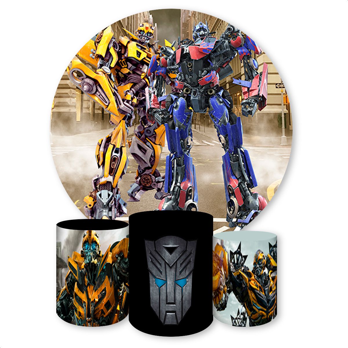 Capa Painel + Trio Capas Cilindros Sublimados Tema Transformers 1583 ...