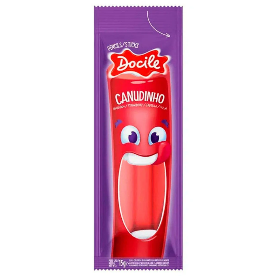 Bala Docile Tubes Morango 15g | Day 2 Day