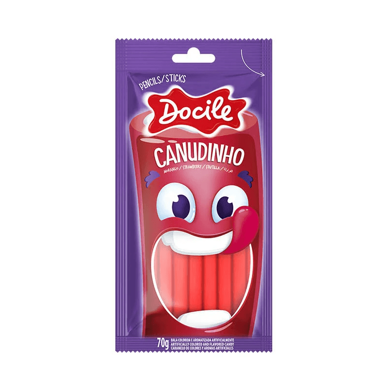 Bala Docile Tubes Morango 70g | Day 2 Day