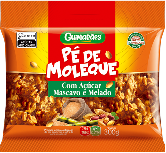 Pé de Moleque com Açúcar Mascavo 300g | Guimarães Alimentos