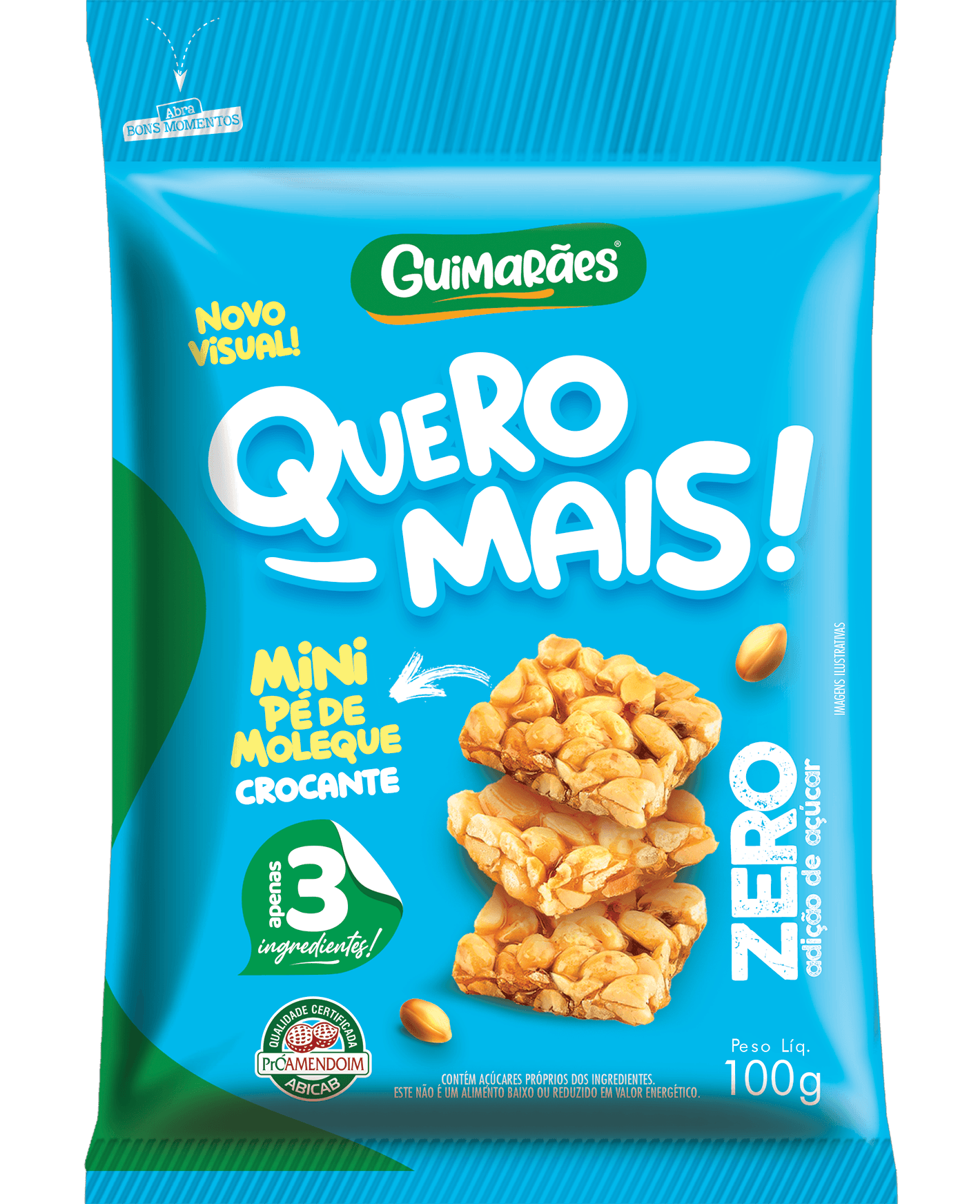 Quero Mais Pé de Moleque ZERO 100g | Guimarães Alimentos