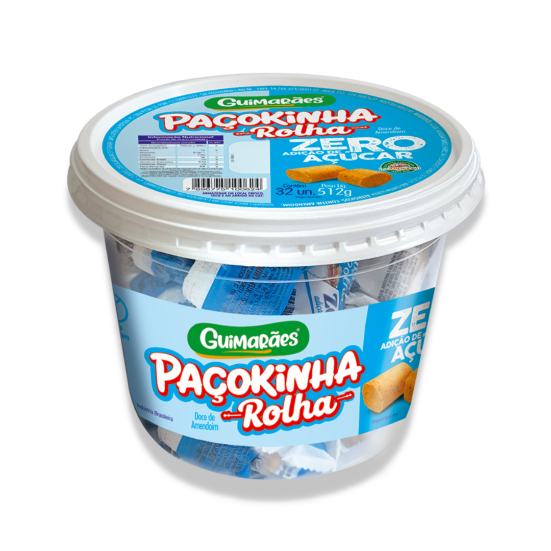 Paçoca Rolha Zero Açúcar 512g | Guimarães Alimentos