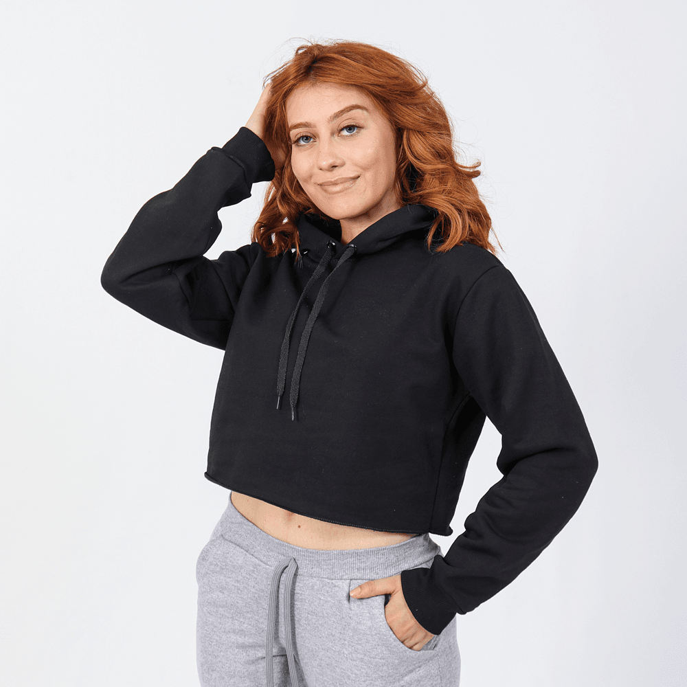 Cropped Moletom Feminino Preto | Techmalhas