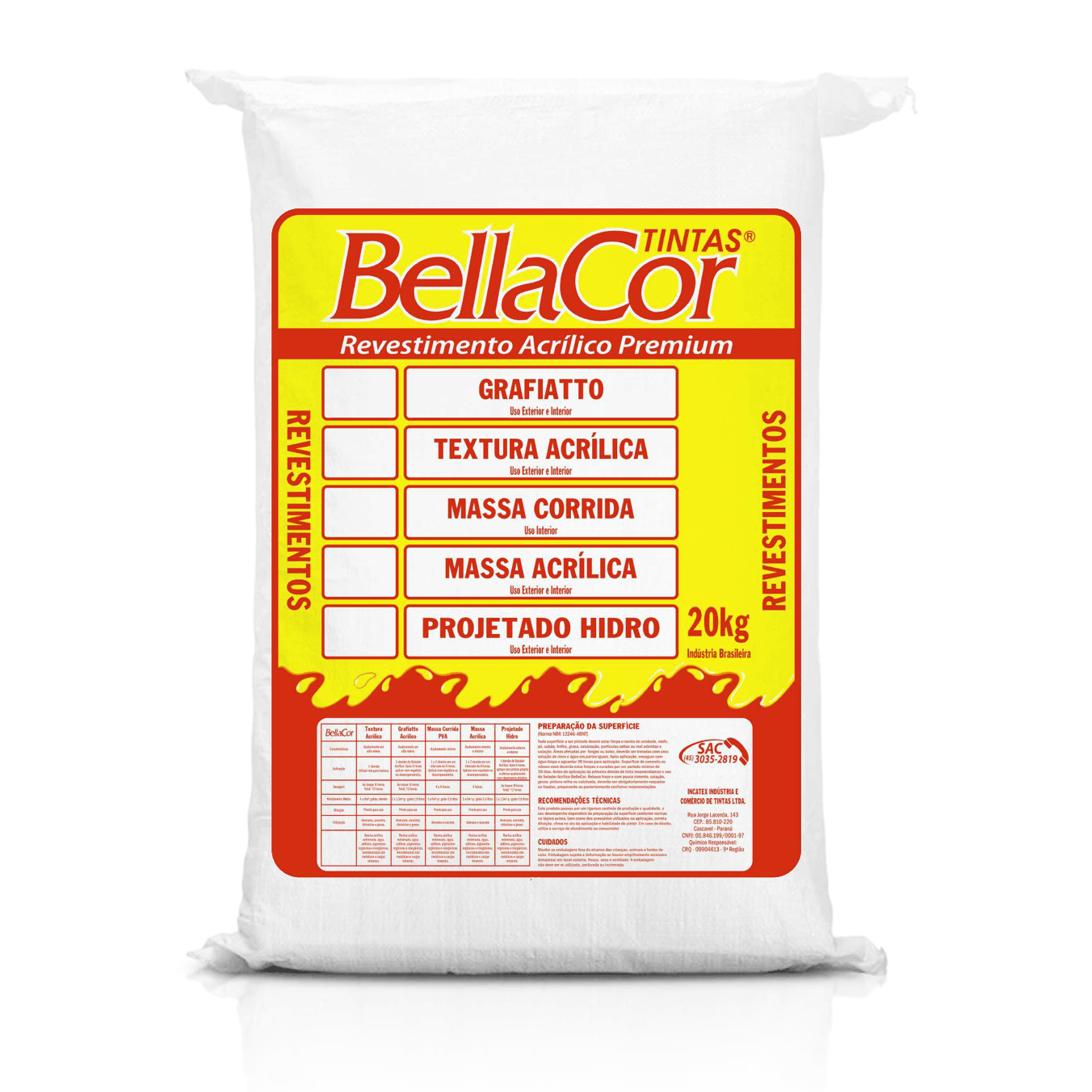 Textura Lisa Branco - Refil 20kg - Bellacor | Tintavel