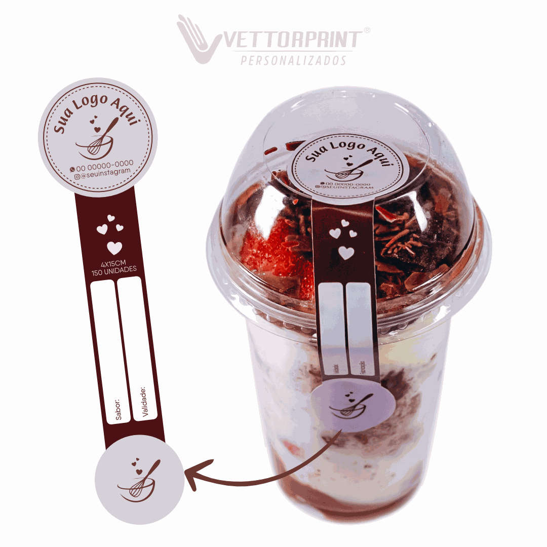 140 Unidades - Lacre Validade & Fabricação - 15x4cm - Para copos até ...