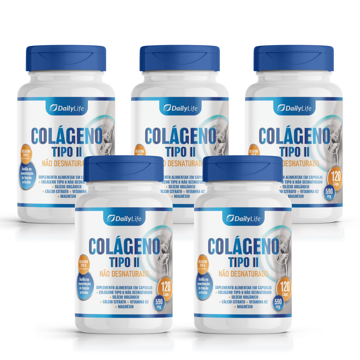 Colágeno Tipo 2 Não Hidrolisado - 120 Cápsulas Daily Life - 5x | KAHSH ...