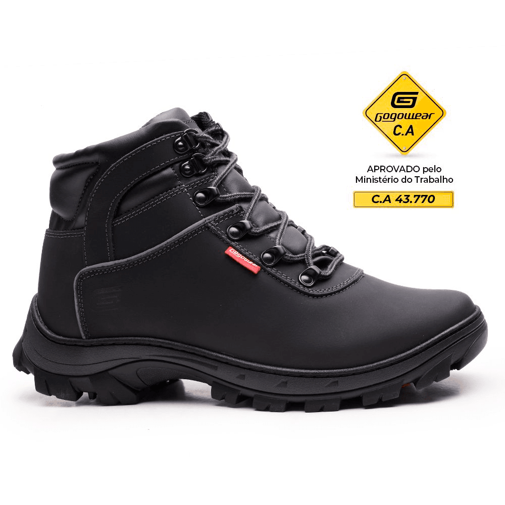 Bota Segurança EPI CA Gogowear 100% Couro ref Otan cor Preto | Loja ...