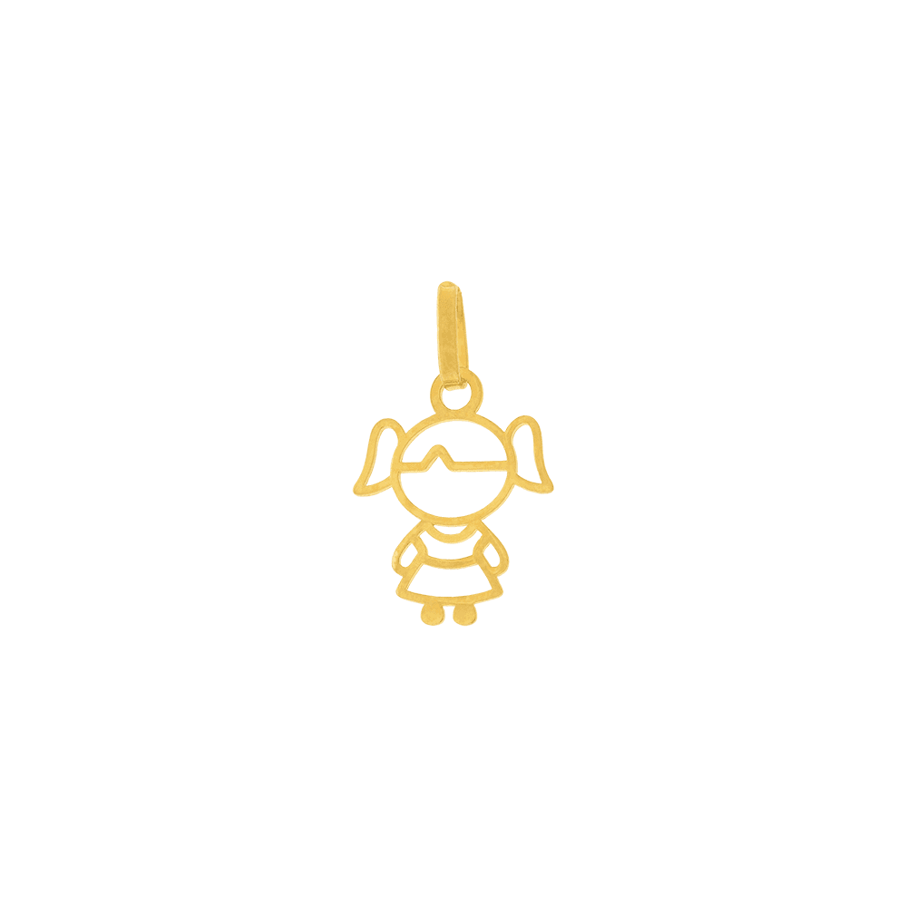 Pingente Ouro 18K Filha Menina Vazado Pequeno