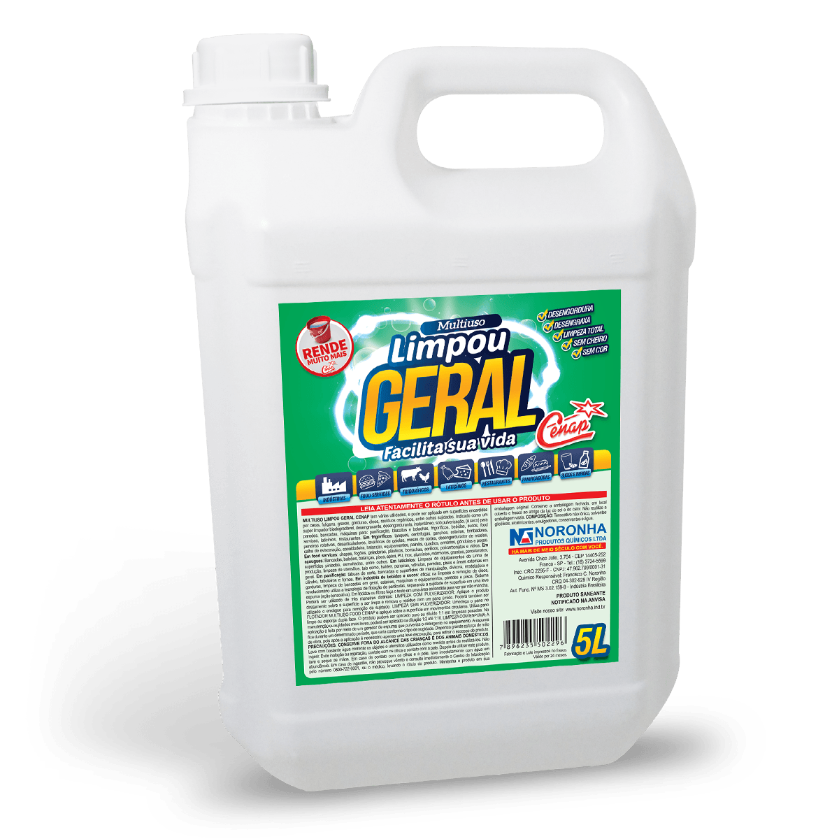 MULTIUSO LIMPOU GERAL CENAP 5L LOJA | NORONHA PRODUTOS QUÍMICOS