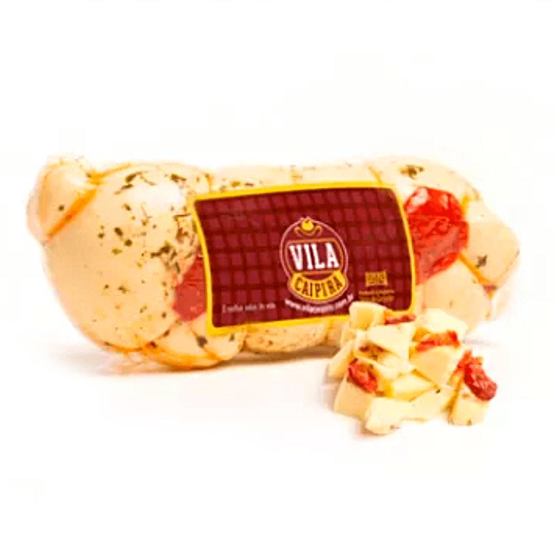 QUEIJO TRANÇA COM TOMATE SECO 600 GRAMAS VILA CAIPIRA | Vim da Canastra