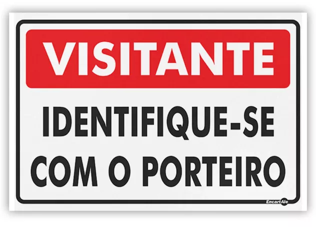PLACA SINALIZACAO PS232 VISITANTES IDENT/PORTEIRO | Data Brasil - EPI's ...