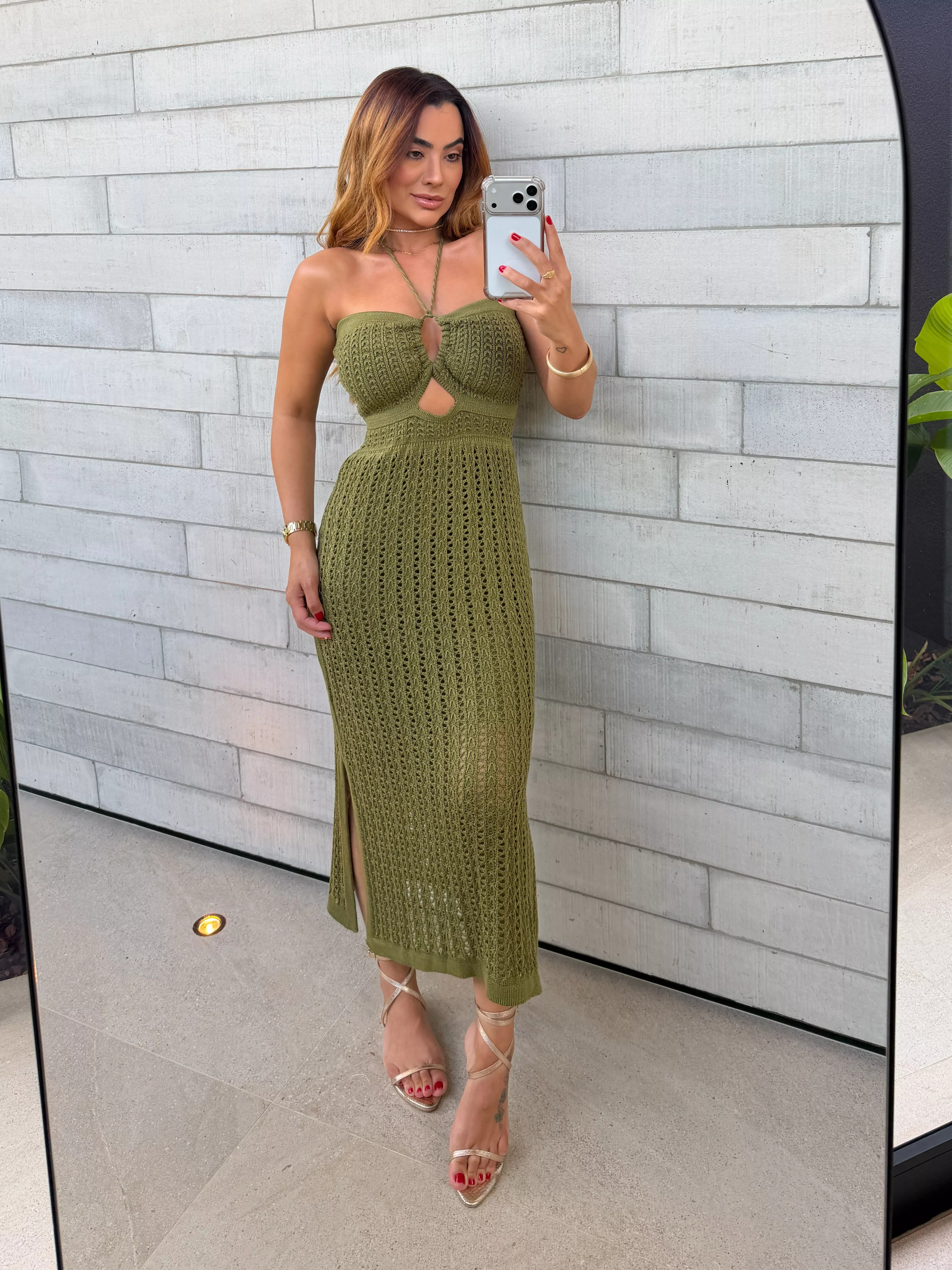 Vestido Tricot Clara Verde | Loja La Mina