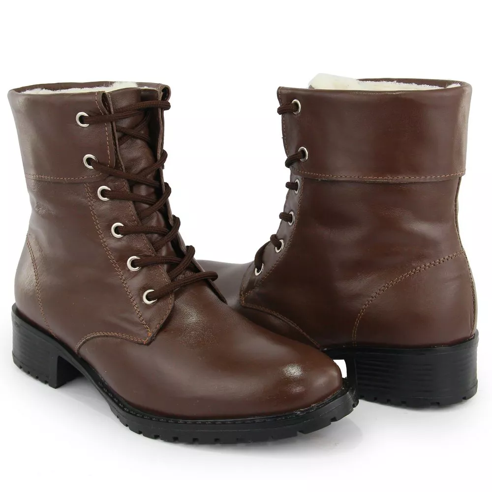 Bota Turim Feminina de Couro Impermeável Para Neve | Oslo | OSLO ...