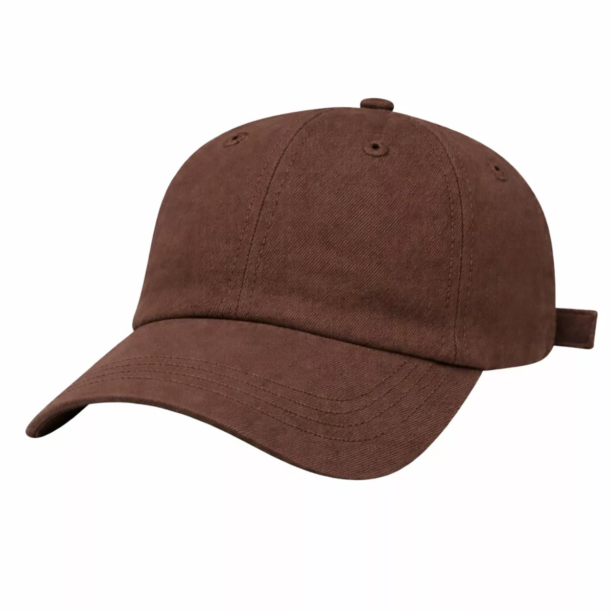Boné Marrom Dad Hat Aba Curva Fita 6 Paineis | Atacado da Moda