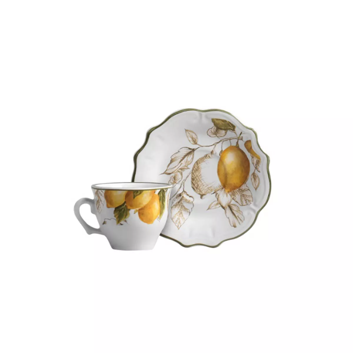 Conjunto 6 Xícaras de Café com 4 Pires Toscana Cerâmica Scalla ...