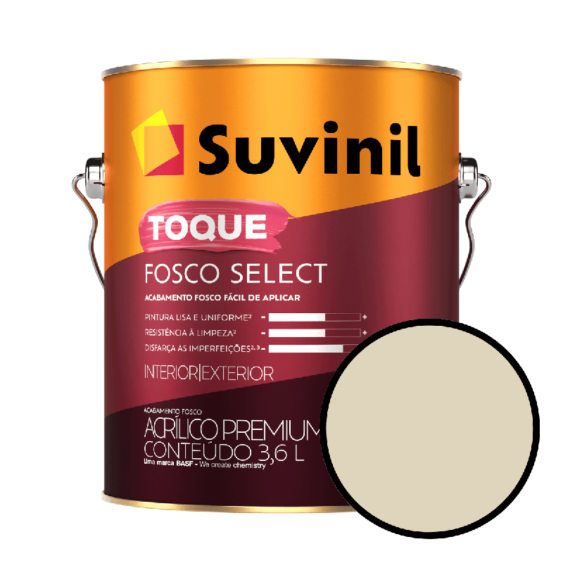 Tinta para Parede 3,6l Toque Fosco Select Suvinil - Palha | VIVA COR TINTAS