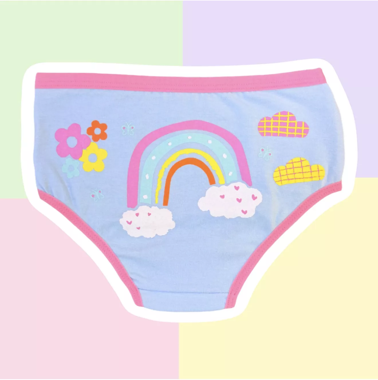 CALCINHA INFANTIL - ARCO-ÍRIS (AZUL) | Bella Mini
