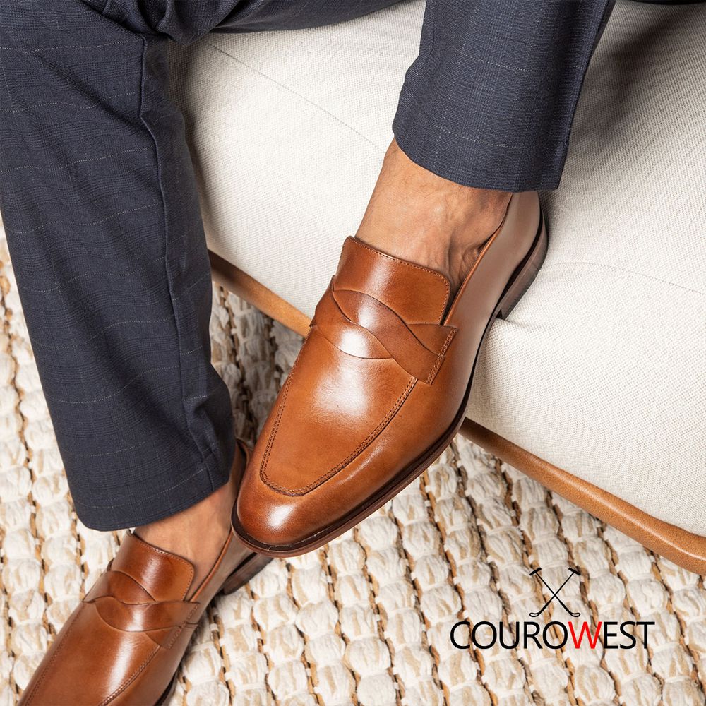 SAPATO LOAFER FRANCÊS COURO NOBRE WHISKY | COUROWEST