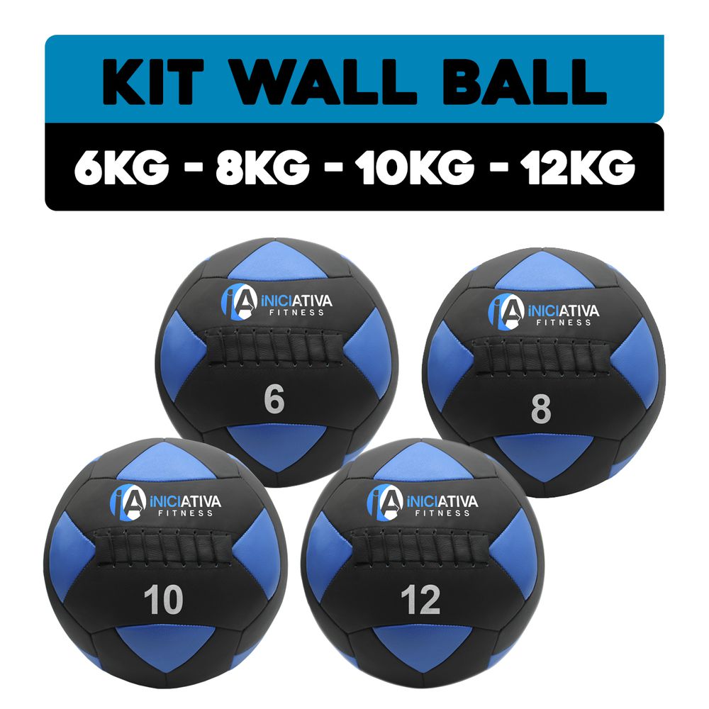 KIT 4 BOLAS WALL BALL 6KG, 8KG, 10KG E 12KG | INICIATIVA FITNESS ...