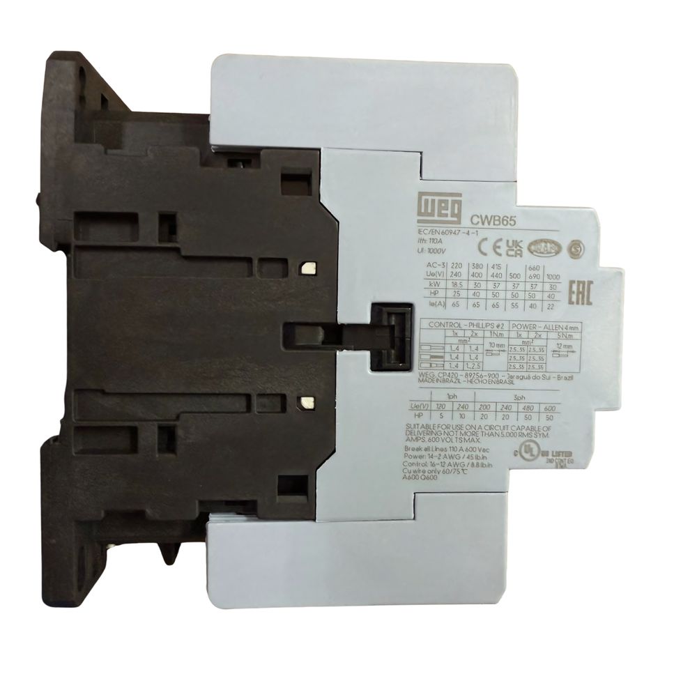 Contator WEG CWB65-22-30V50 – 65A 220V 50/60Hz | Broketto Materiais ...