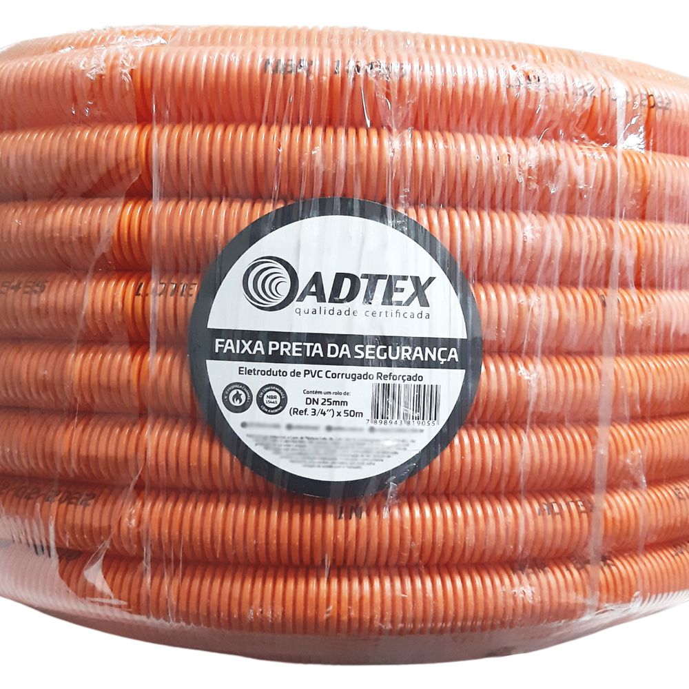 Eletroduto Corrugado Laranja Reforçado 3/4 Pol 50m Adtex | Broketto ...