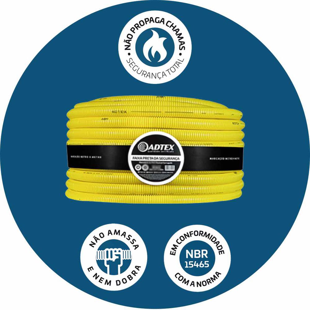 Conduíte Eletroduto Corrugado Amarelo 3/4 Pol 50m Adtex | Broketto ...