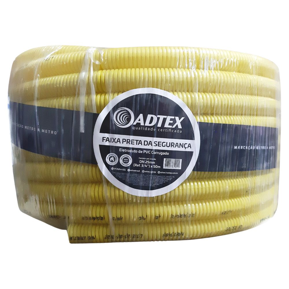 Conduíte Eletroduto Corrugado Amarelo 3/4 Pol 50m Adtex | Broketto ...