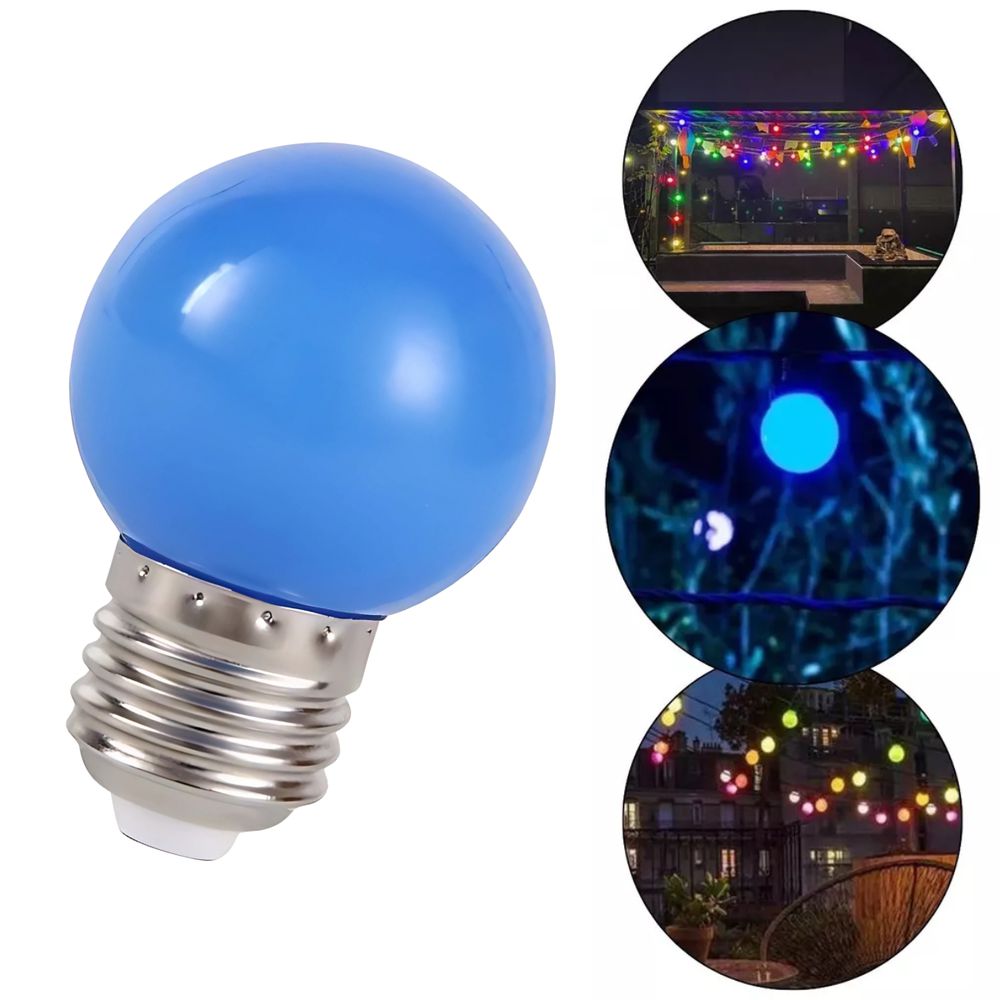 Lâmpada Led Bolinha G45 1,5W Bivolt Luz Azul | Broketto Materiais Elétricos