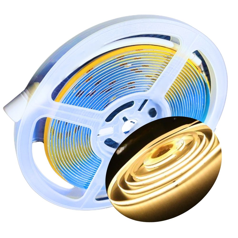 Fita Led COB 320 Leds P/ Metro 12V Rolo 5M 3000K IP20 | Broketto Materiais Elétricos