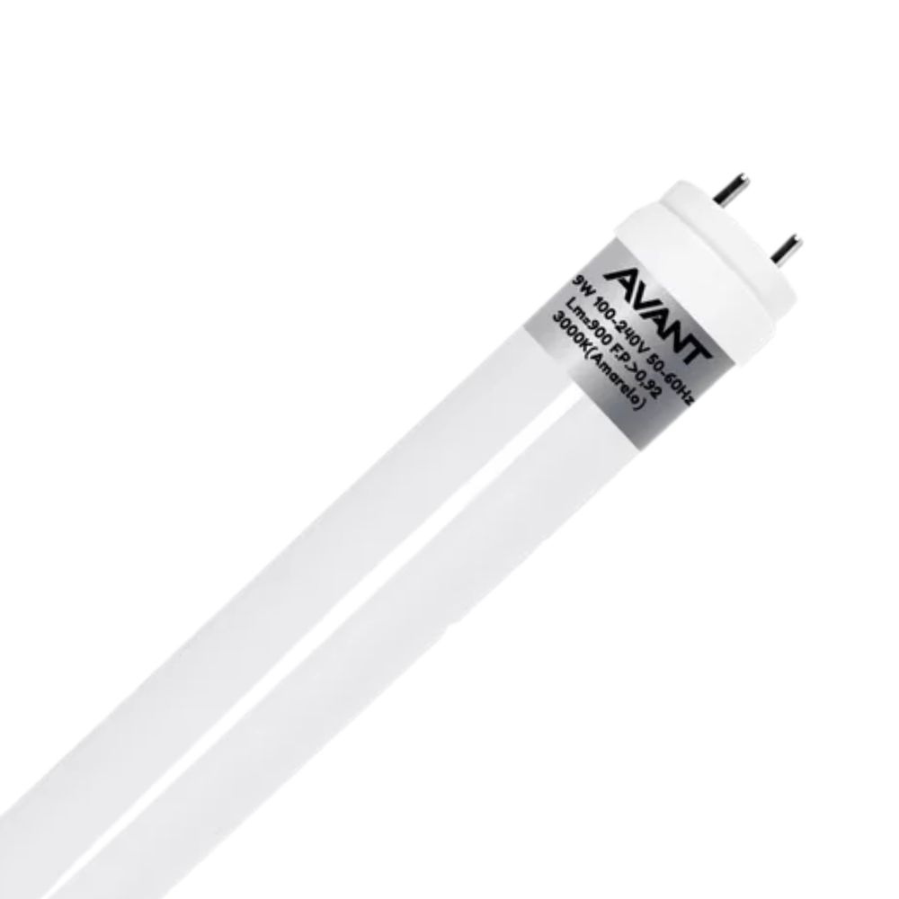 Lâmpada Led Tubular T8 9W 3000K Branco Quente 60cm | Broketto Materiais Elétricos