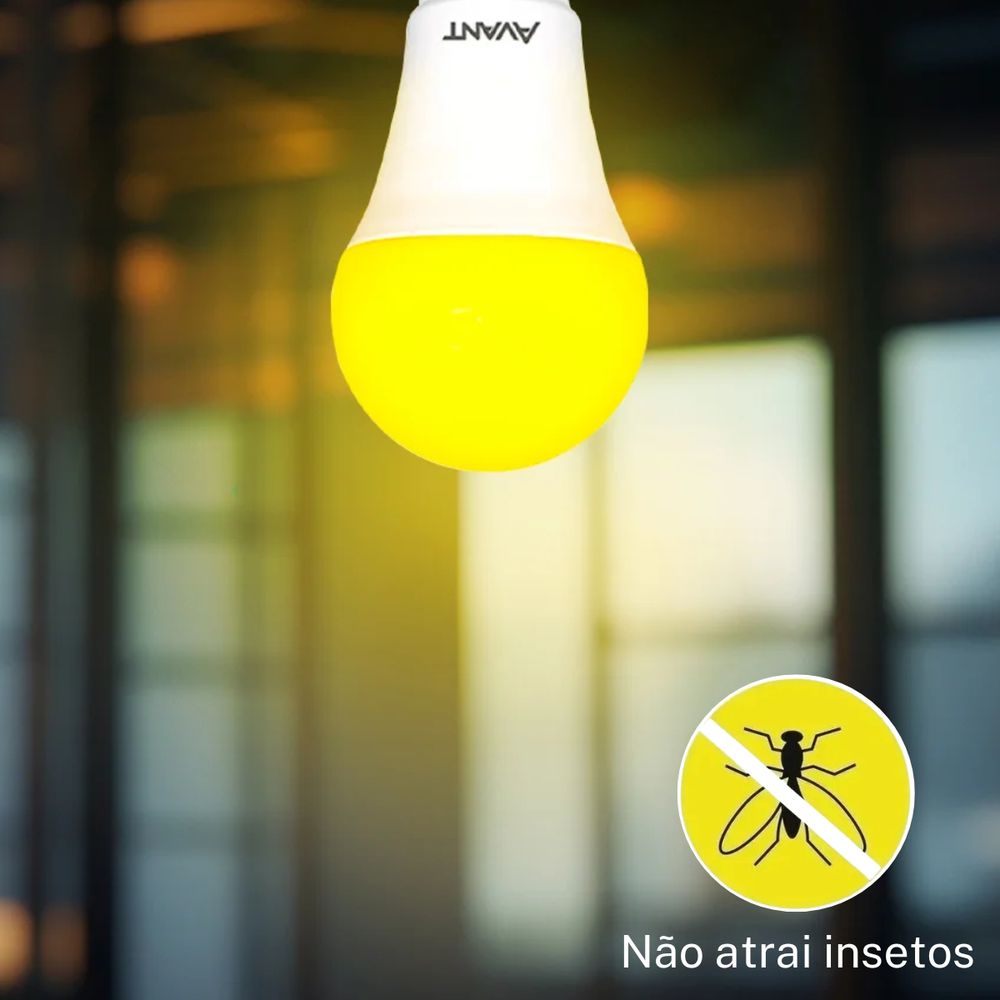 Lâmpada Pera Anti Inseto 12W 3200k Luz Amarela E-27 | Broketto ...