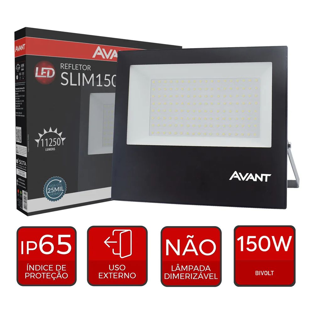 Refletor Led 150W 6500K Branco Frio Bivolt | Broketto Materiais Elétricos