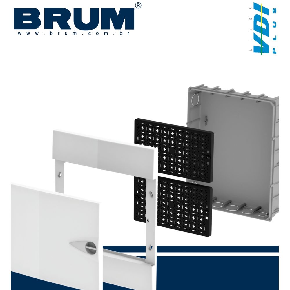 Quadro Caixa de Passagem Embutir PVC VDI 538x322x70 IP40 Brum ...
