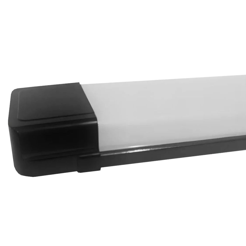 Luminária Led Linear Slim 120cm 3000K 54W Preta Bivolt Completa ...