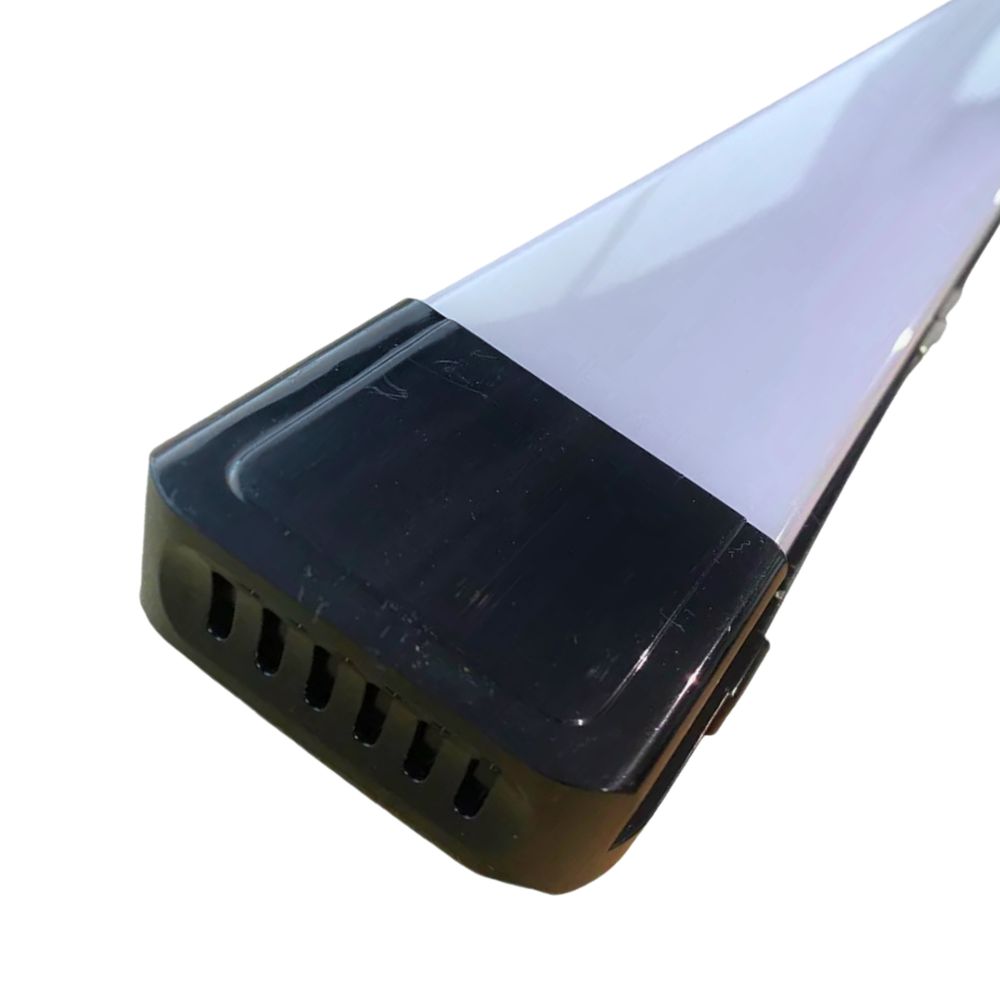 Luminária Led Linear Slim 120cm 4000K 54W Preta Bivolt Completa ...