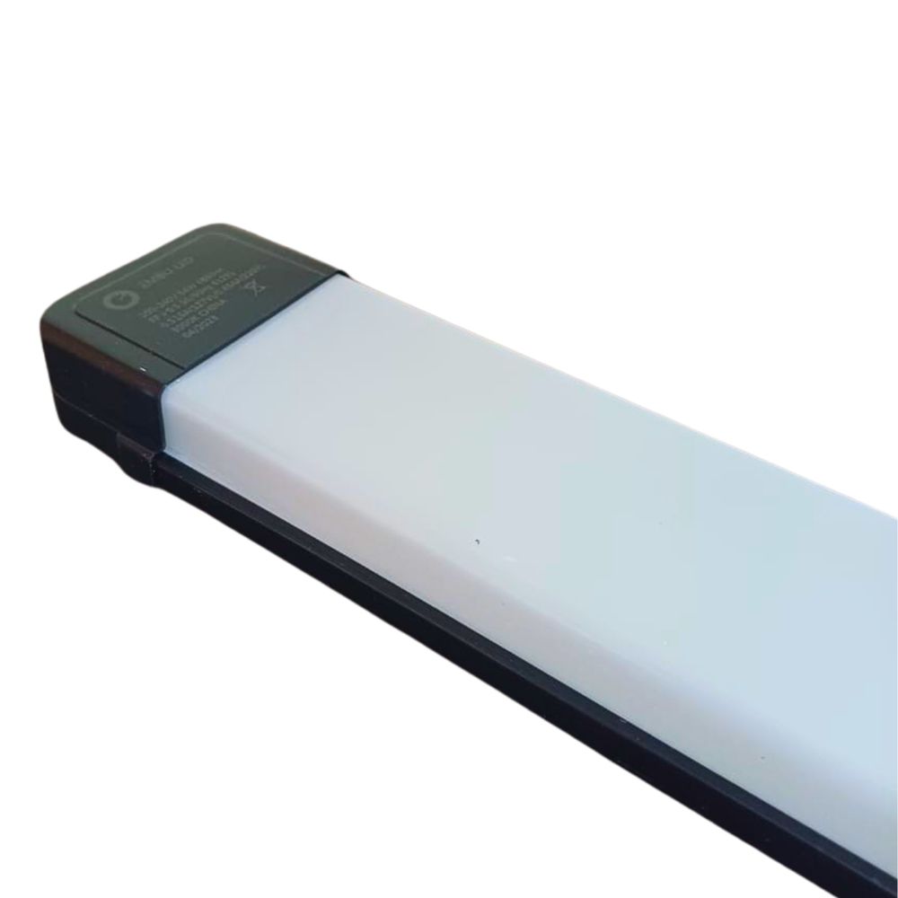 Luminária Led Linear Slim 120cm 6500K 54W Preta Bivolt Completa ...