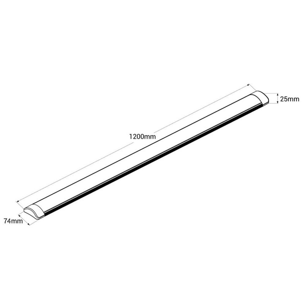 Luminaria Led Sobrepor Linear Slim Preta 120cm 36W 6500K | Broketto ...