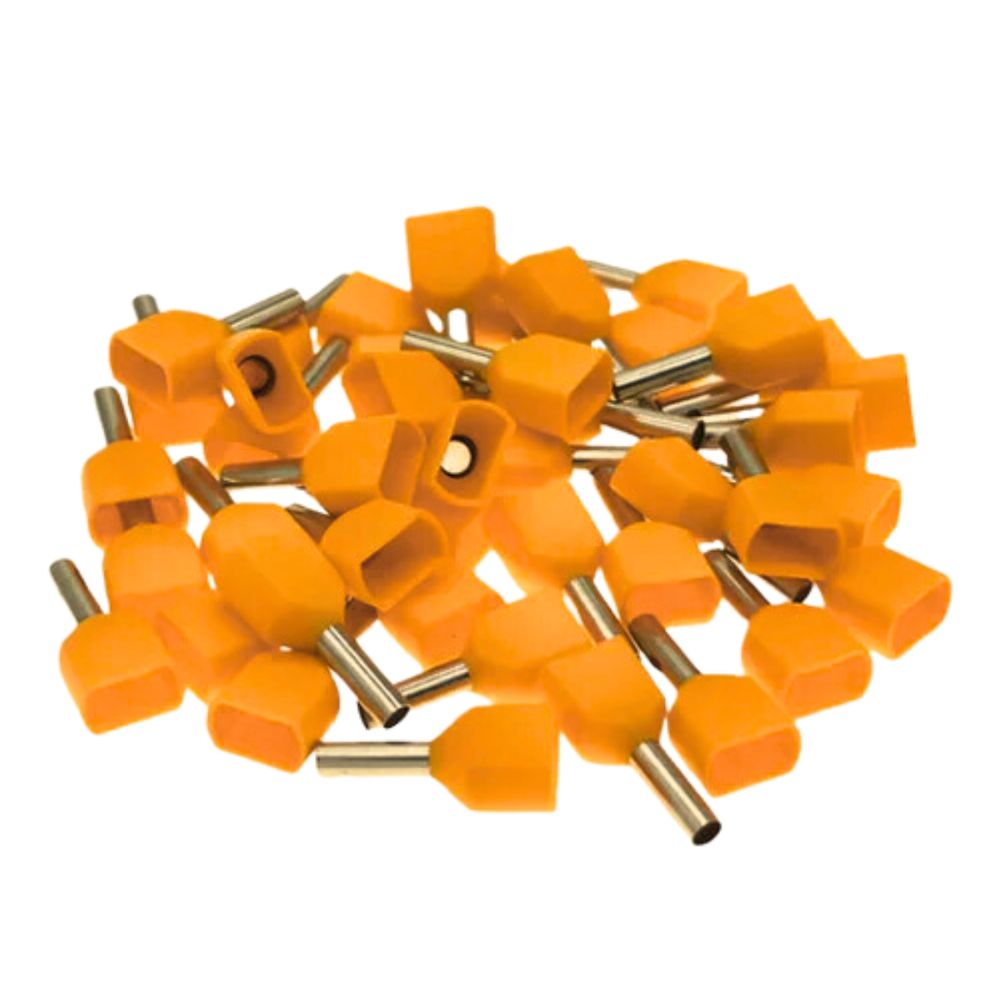 Kit 50 Terminais Ilhós Tubular Duplo 4,00mm Laranja | Broketto ...