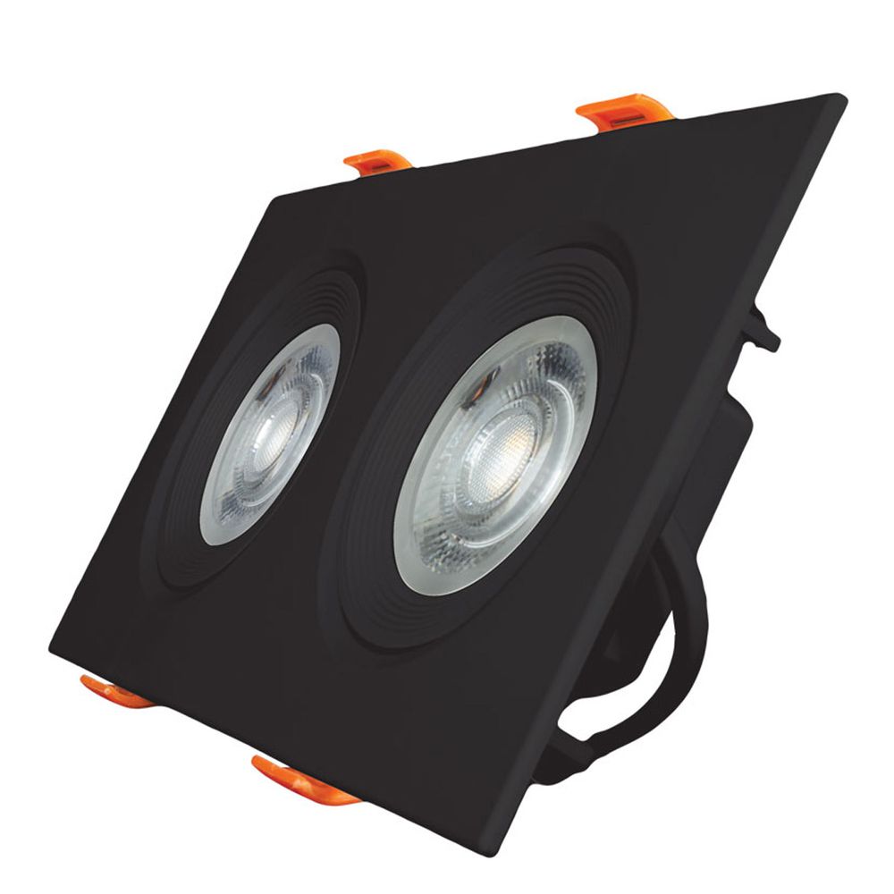 Spot Embutir Led Dicroica Duplo Quadrado 5W 6500K Preto | Broketto ...