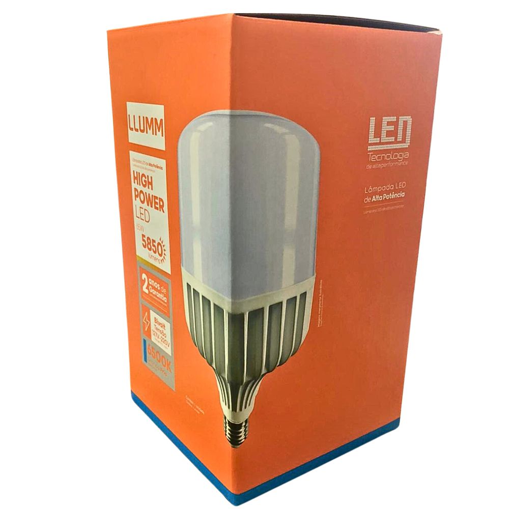 Lâmpada Led Alta Potência 65W E-40 Branca Fria 6500k | Broketto Materiais Elétricos