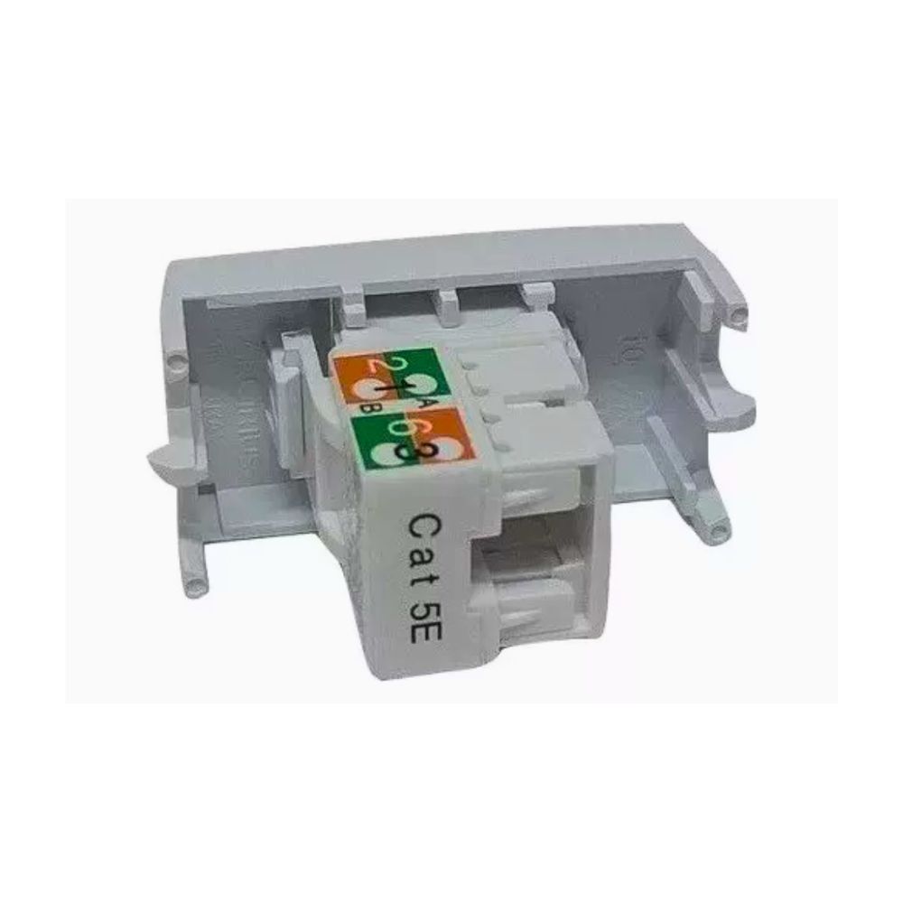 Módulo Tomada de Rede RJ45 CAT.5e Branco Sleek Margirius | Broketto ...