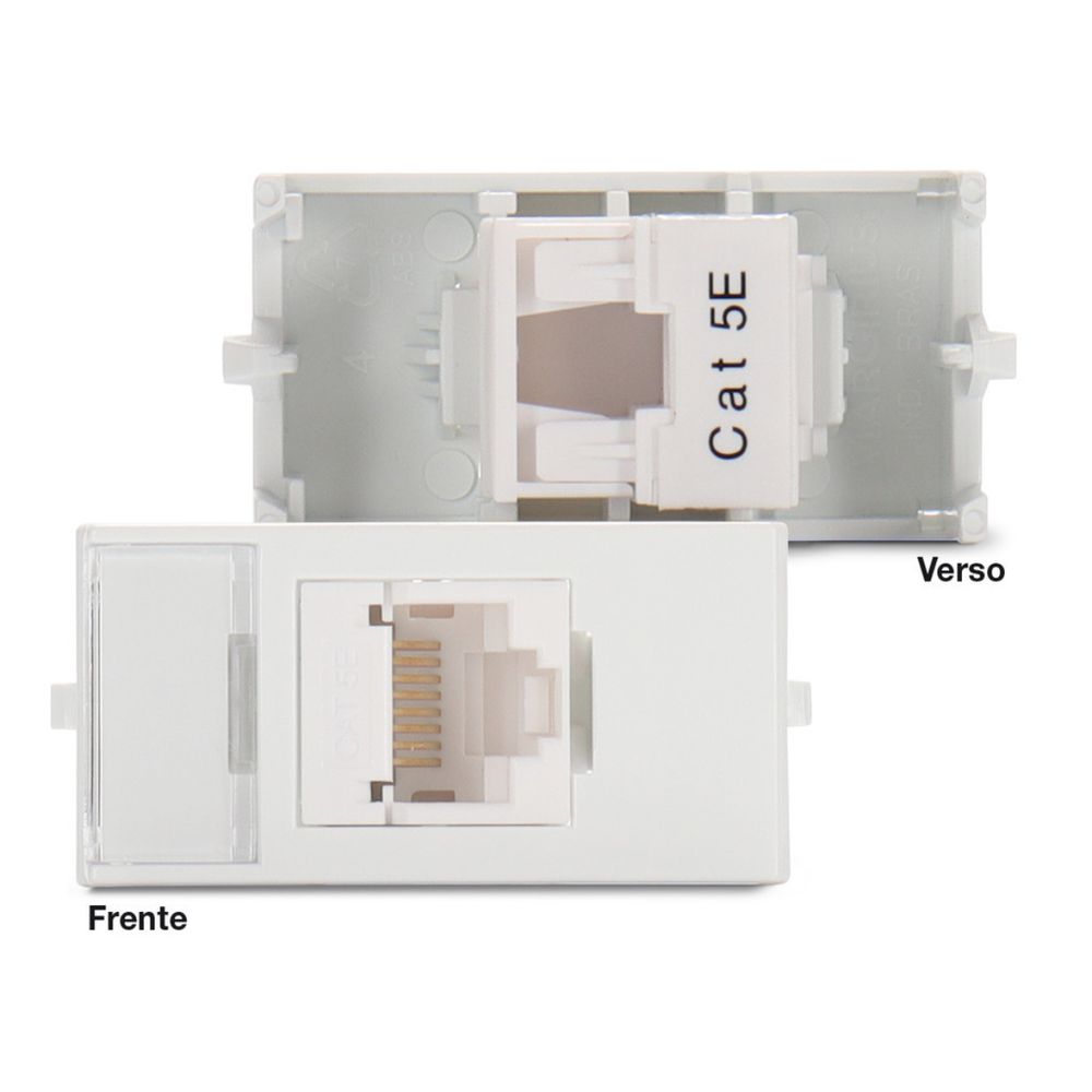Módulo Tomada de Rede RJ45 CAT.5e Branco Sleek Margirius | Broketto ...