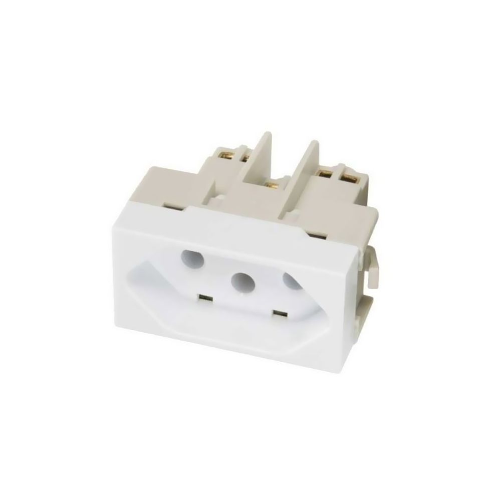 Módulo Tomada 2P+T 20A 250v Branco Sleek Margirius | Broketto Materiais Elétricos