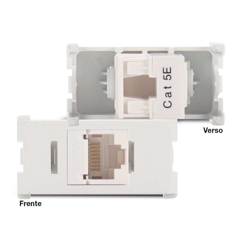 Módulo Tomada de Rede RJ45 CAT.5e Branco B3 Margirius | Broketto ...